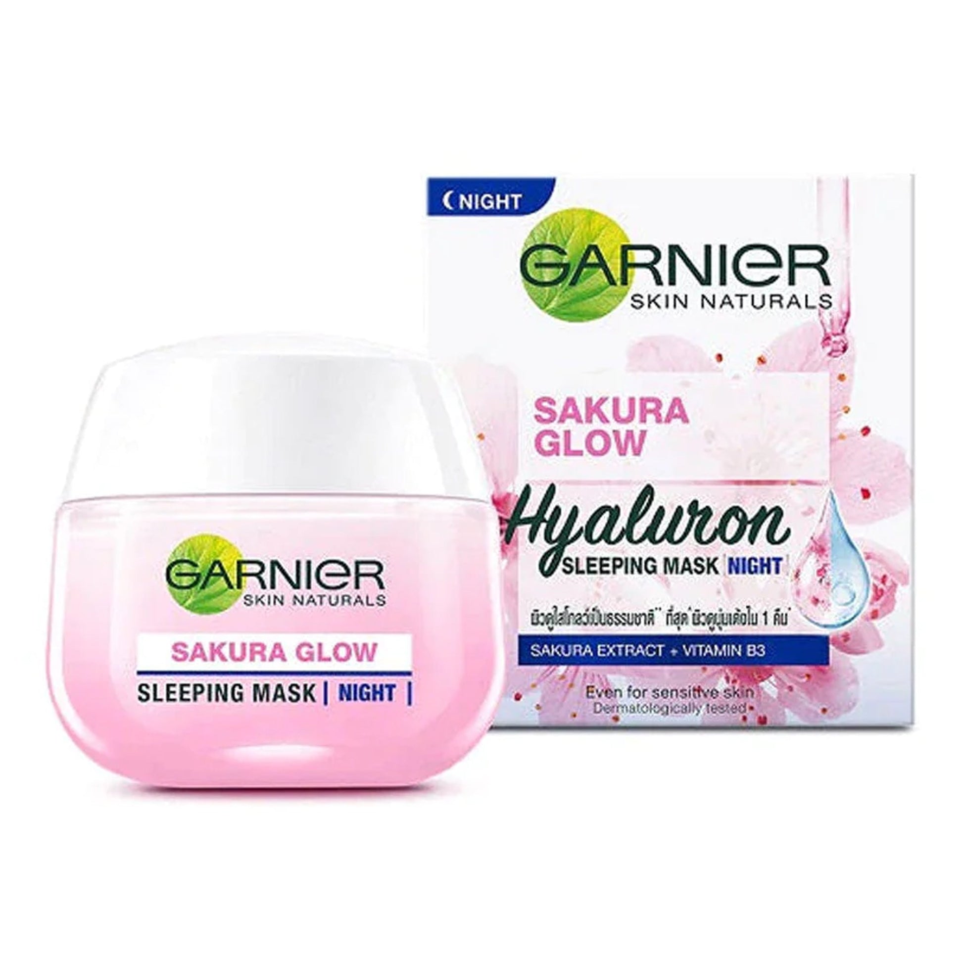 Garnier - Skin Naturals Sakura Glow Hyaluron Night Sleeping Mask - 50m ...