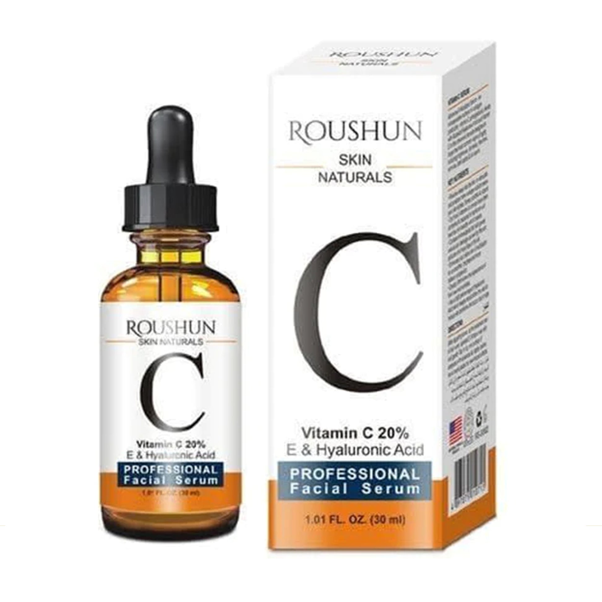 Roushun - Skin Naturals Vitamin C 20% E & Hyaluronic Acid Professional ...